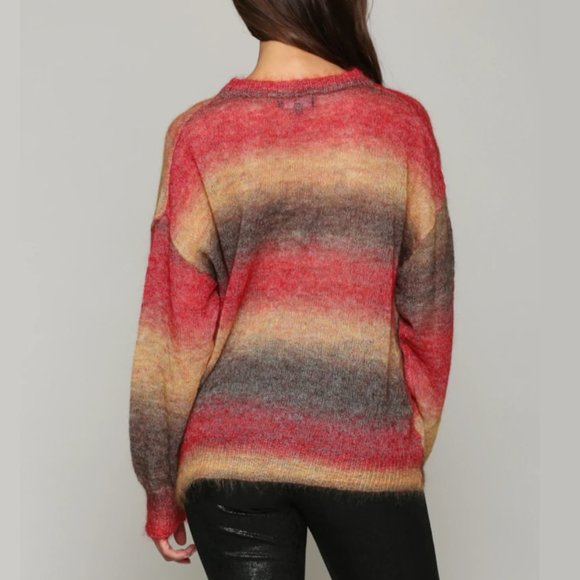Fate | Sweaters | Nwt Fate Lightweight Stripe Fade Multi Color Mohair ...